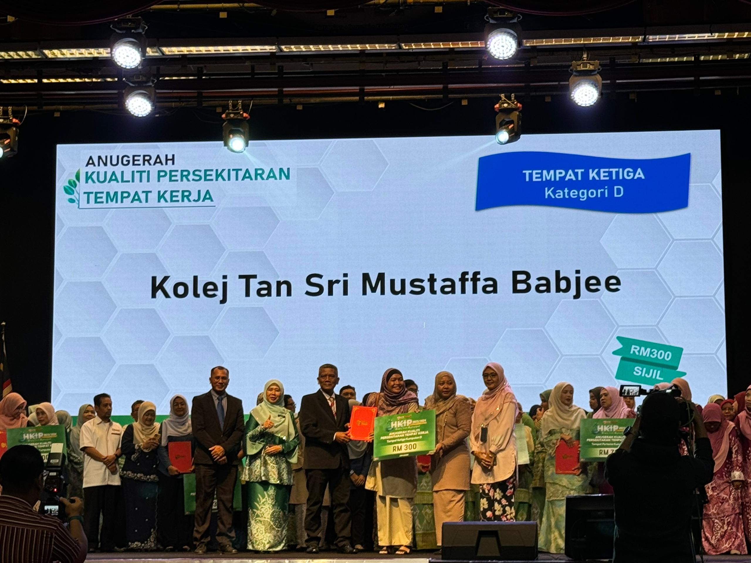 Tahniah diucapkan kepada semua staf Kolej Tan Sri Mustaffa Babjee ...